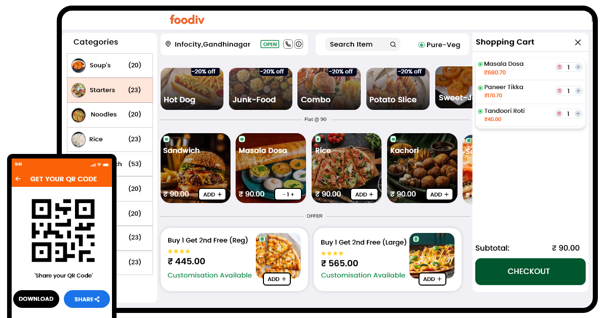 Free Online Restaurant Ordering System | Foodiv